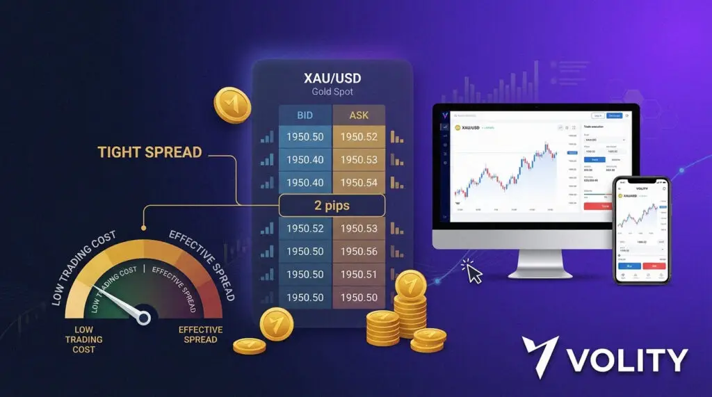 Gold Spreads & XAU/USD Trading Costs Explained | Volity
